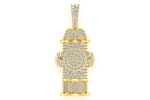 2.00ct Diamond Fire Hydrant Water Pendant 14K Solid Gold | Erkals Jewellers